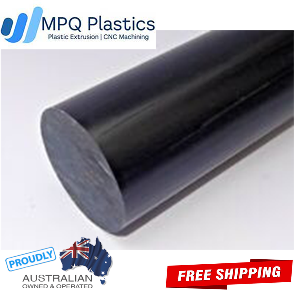 Black Acetal Rod (50mm) Dia x 1000mm Long Engineering Plastic Delrin ...