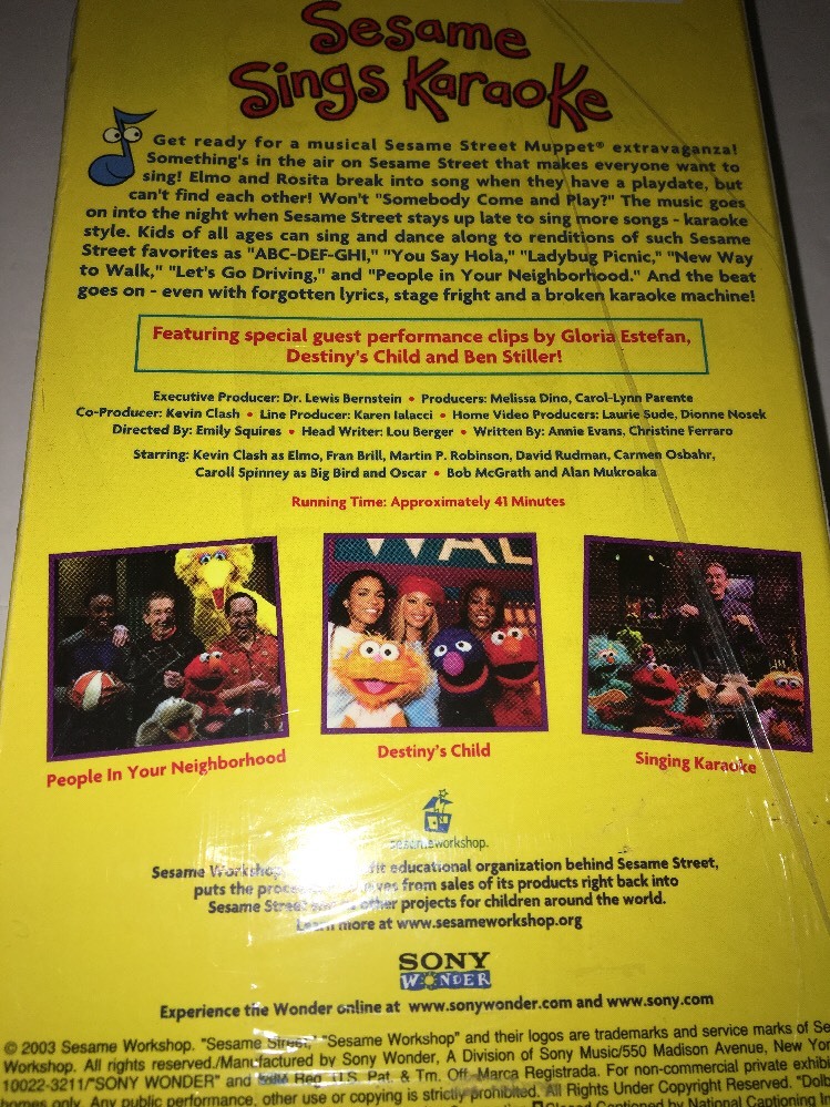 Sesame Street SESAME SINGS KARAOKE VHS VIDEO-#LV-55727-RARE VINTAGE ...