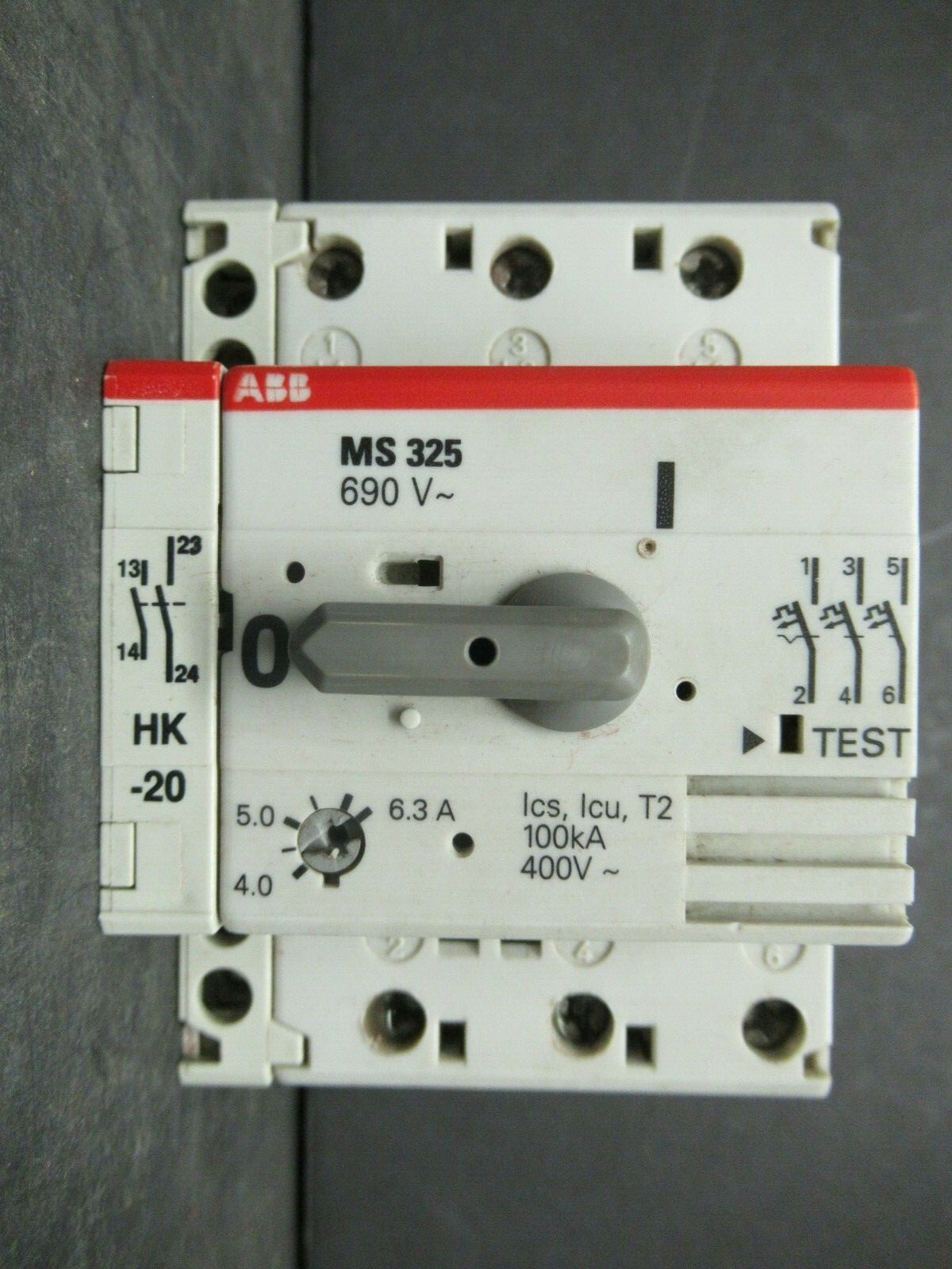 ABB MANUAL MOTOR START MS325 4-6.3 AMP 480 VAC W/ AUXILIARY CONTACTS | eBay