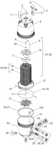 Jandy R0501300 DEV/DEL 48 Sq. Ft. Complete Grid Assembly for D.E ...