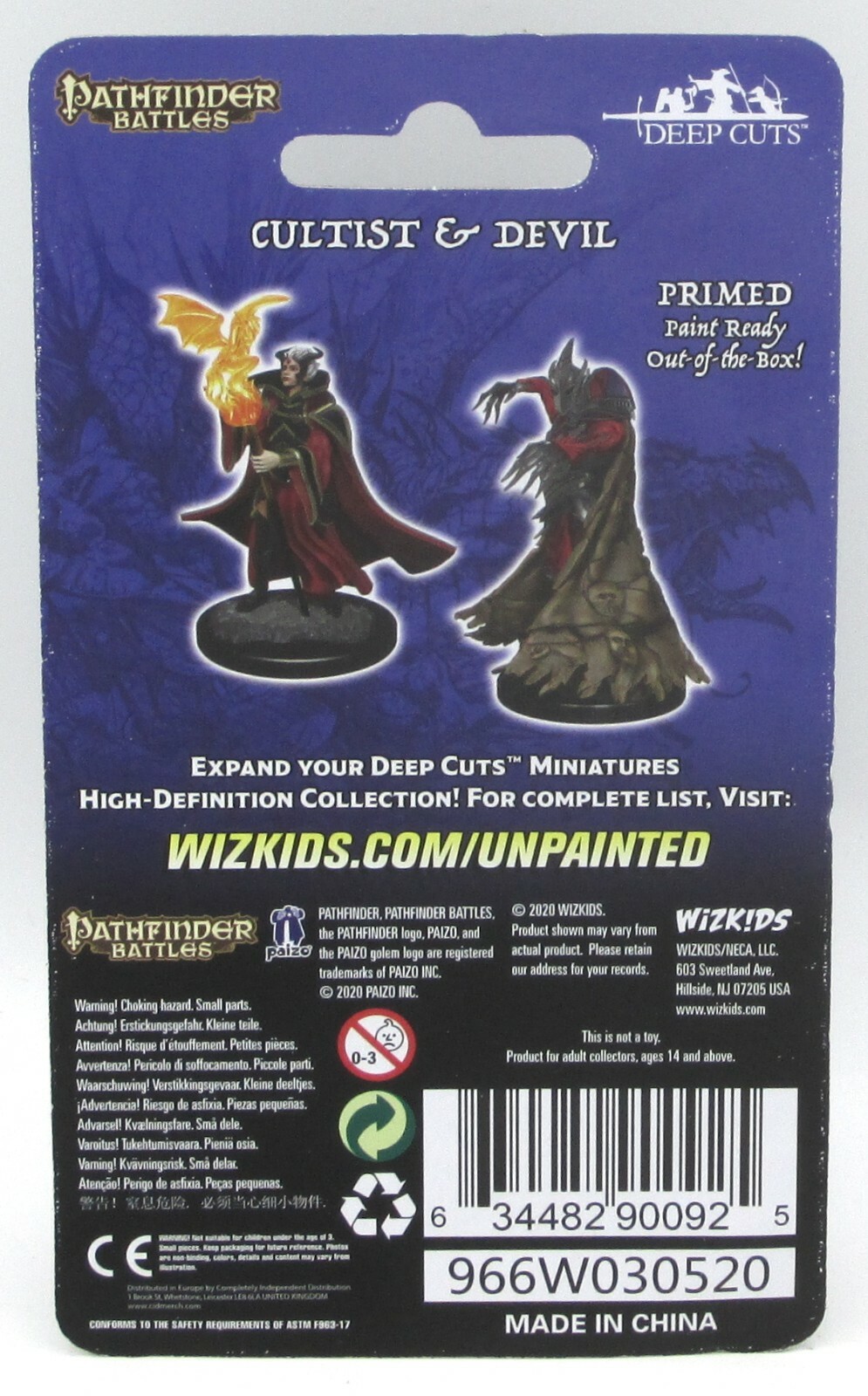 Pathfinder Battles 90092 Cultist & Devil (Deep Cuts) Mage Sorcerer ...