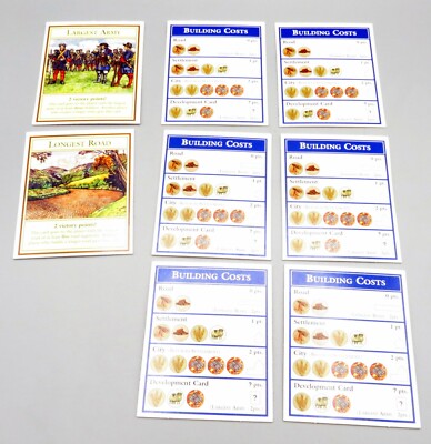 Settlers of Catan Game Largest Army Building Cost Cards Replacement ...