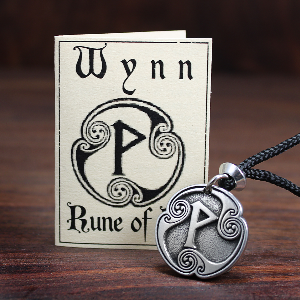 Pewter Wynn Rune of Joy Pendant Norse Viking Asatru Talisman Wyn Wunjo ...