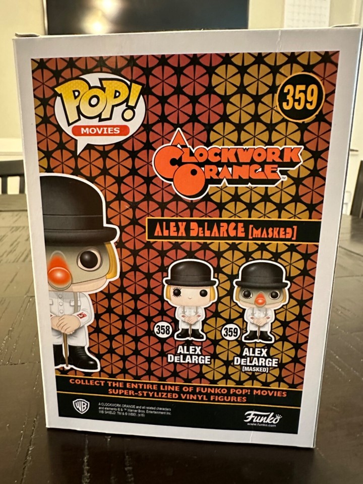 Funko Pop Alex DeLarge Masked A Clockwork Orange Stanley Kubrick Hot ...