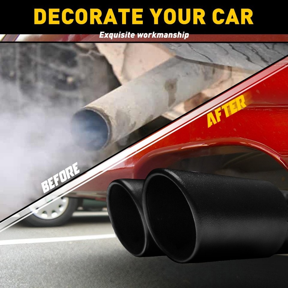 Stainless Car Steel Rear Pipe Tail Exhaust Throat Tip Muffler ...