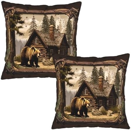 Brown Leopard Throw Pillow Cover - 2 Pcs Cheetah Pillow Case 16x16 inch ...