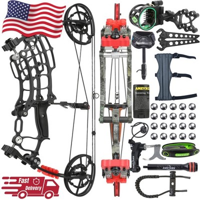Archery Dual-Use Compound Bow Set 30-60lbs Adjustable Hunting Shooting ...
