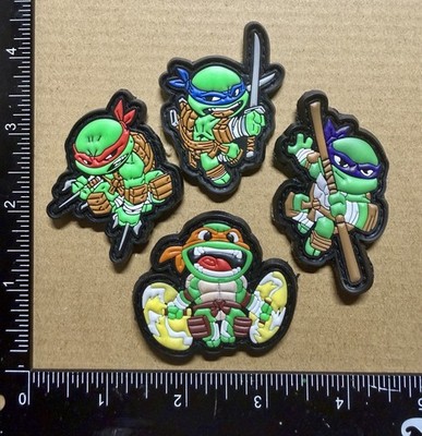 Teenage mutant ninja turtle set of 4 pvc rubber morale ranger eye patch ...