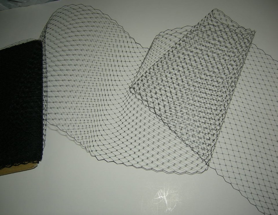 Black birdcage veil netting hat net over sized yards 36"+ x9" bird cage ...