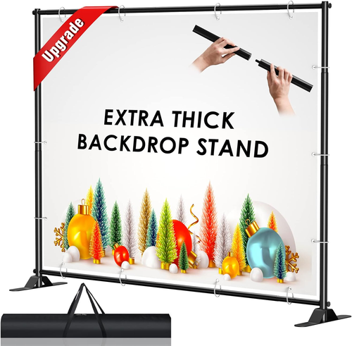 4X7-8X10 FT Extra Thick Backdrop Banner Stand, Heavy Duty Adjustable ...
