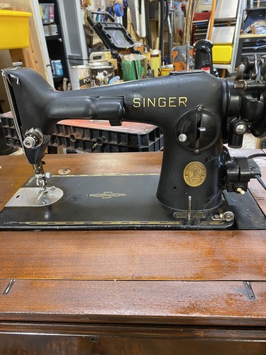 Antique 1938 Singer Model 201-2 Sewing Machine In Wooden Cabinet | eBay