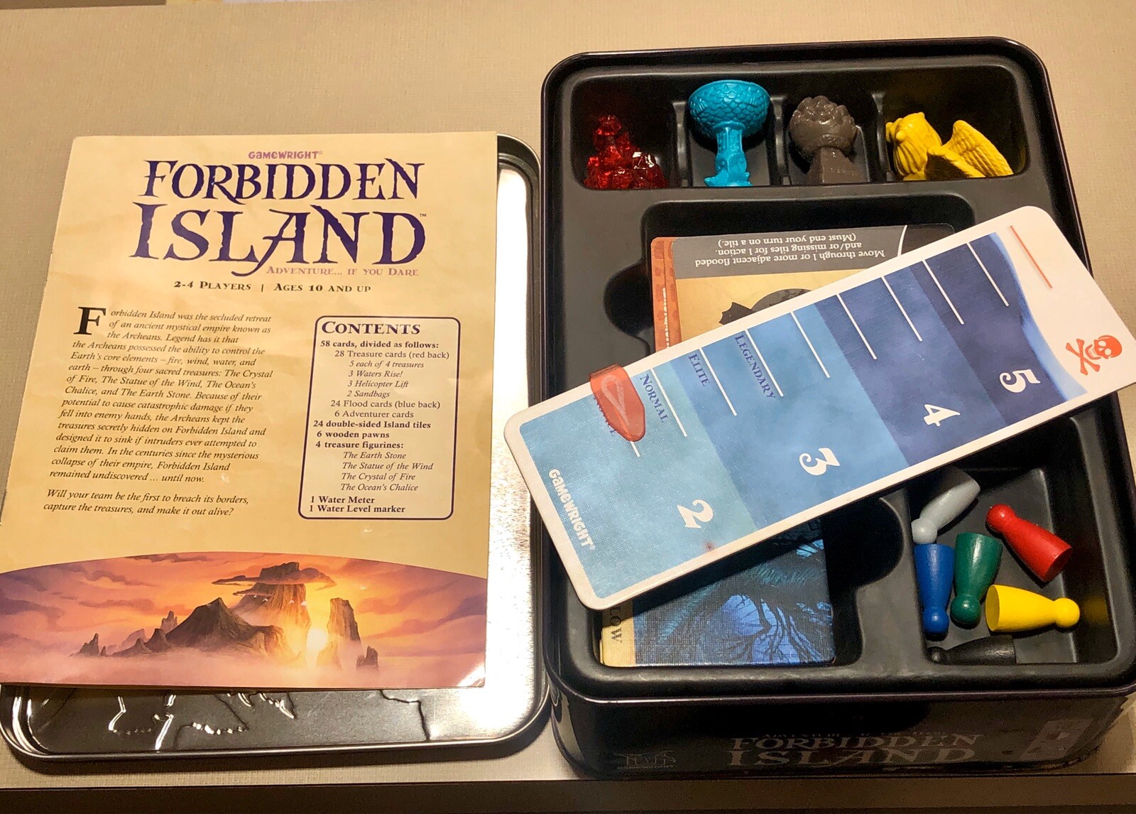 Forbidden Island Fantasy Board Game 2010 Gamewright NOS Sealed Tin ...