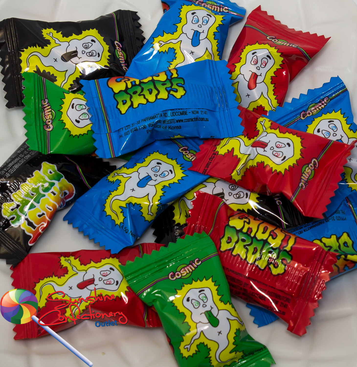 GHOST DROPS LOLLIES - approx 230-240 Pieces per bag - Halloween Lollies ...