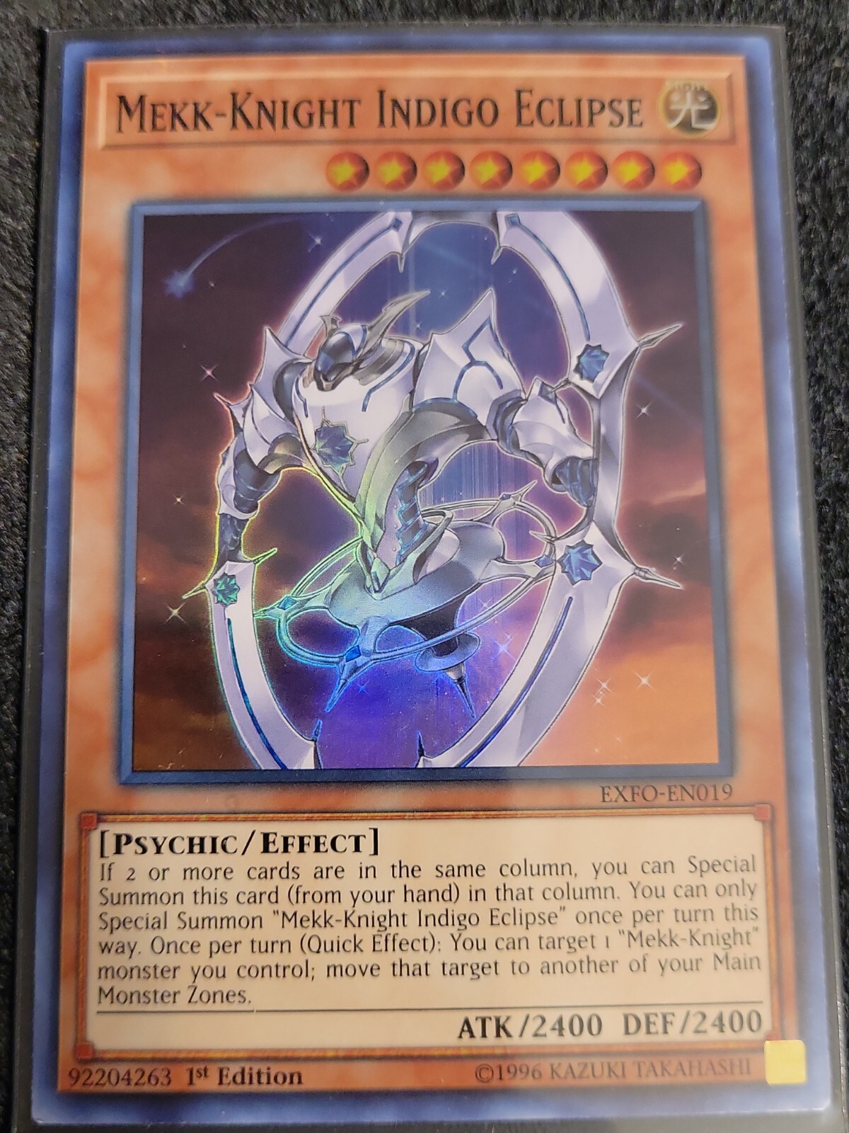 Yu-Gi-Oh! Mekk-Knight Indigo Eclipse EXFO-EN019 Or MP18-EN182 Super Rare NM | eBay