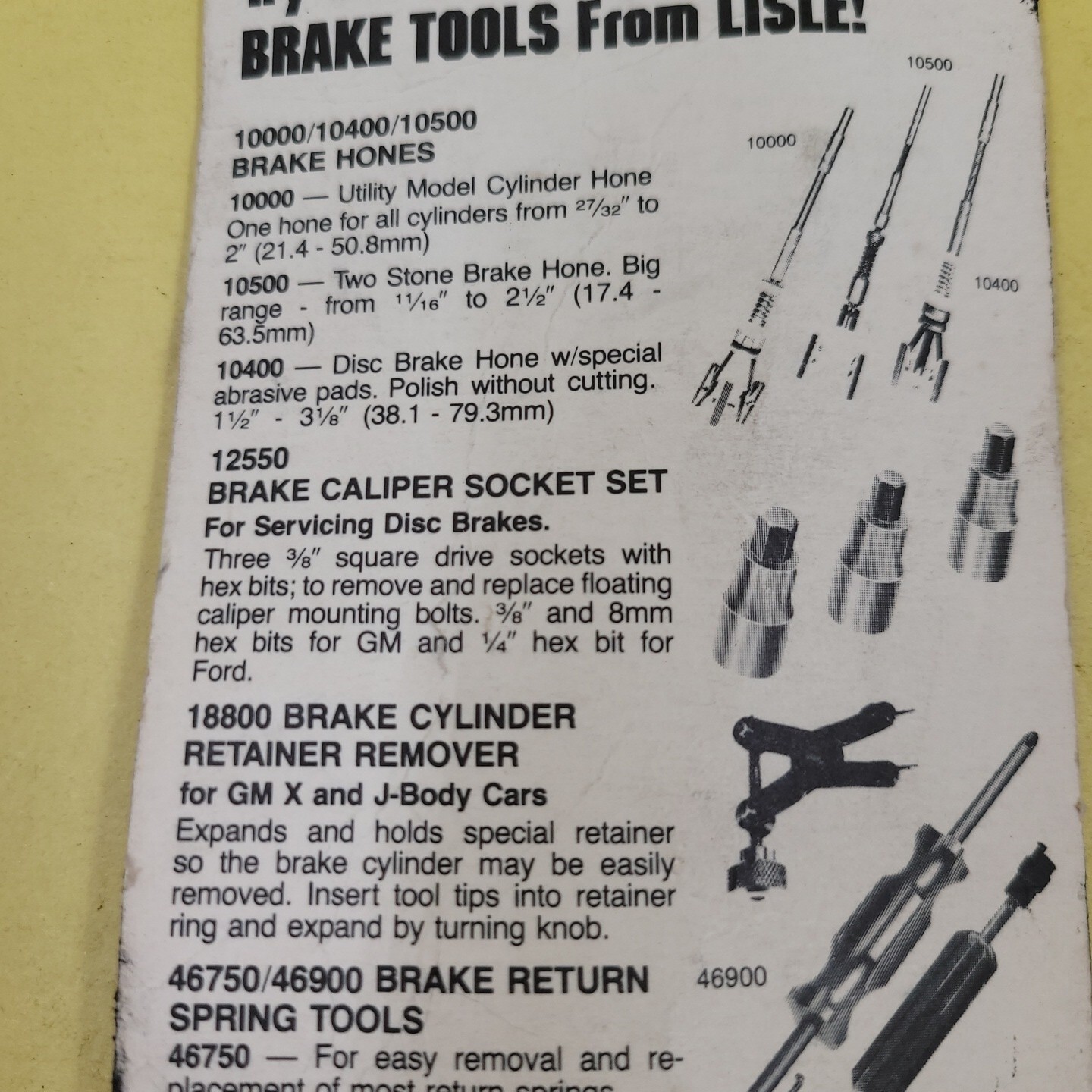 Lisle 10400 Disc Brake Hone for 1-1/2" to 3-1/8" vintage nos | eBay