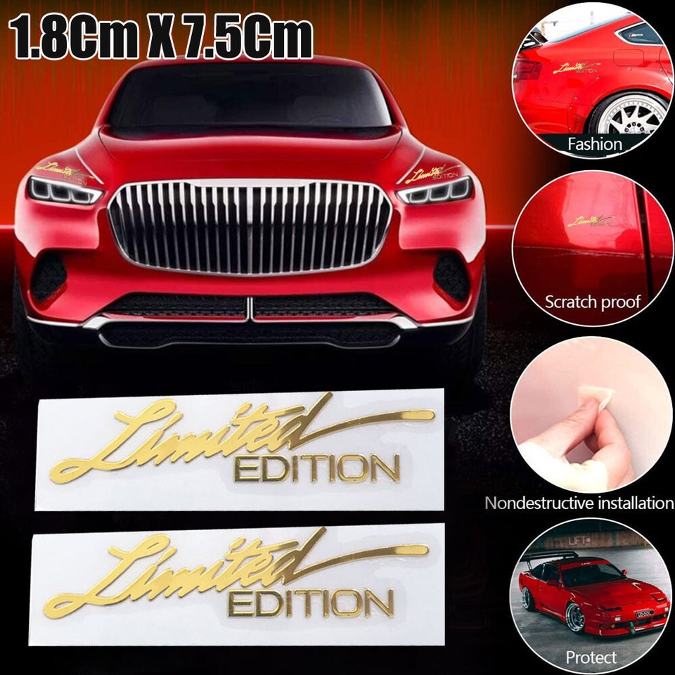 2Pcs Limited Edition Logo 3D Emblem Badge Metal Decal Sticker Car ...