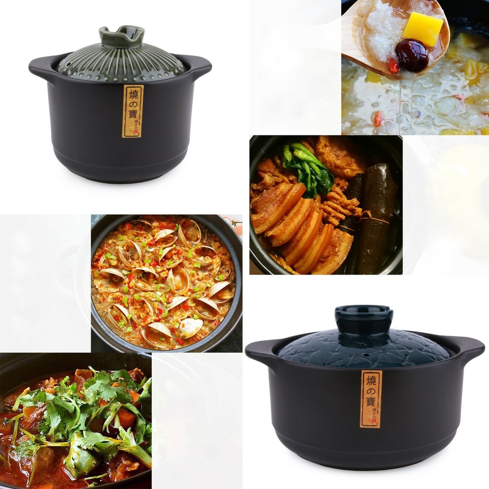 Ceramic Cooking Pot Cooking Clay Earthenware Pot Casserole Stew Pot ...