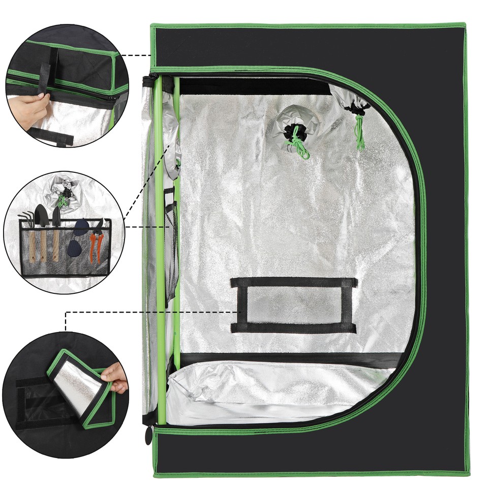 2x2/2x4/4x4 Reflective Grow Tent Mylar Non Toxic Hydroponic with Window ...