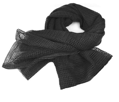 TACTICAL SCRIM NET SCARF BLACK SHOOTING HUNTING MILITARY FACE VEIL HEAD ...