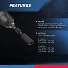 Impact Adapter And Reducer Set Socket Driver Wrench 1/2 to 3/8 3/4 ...