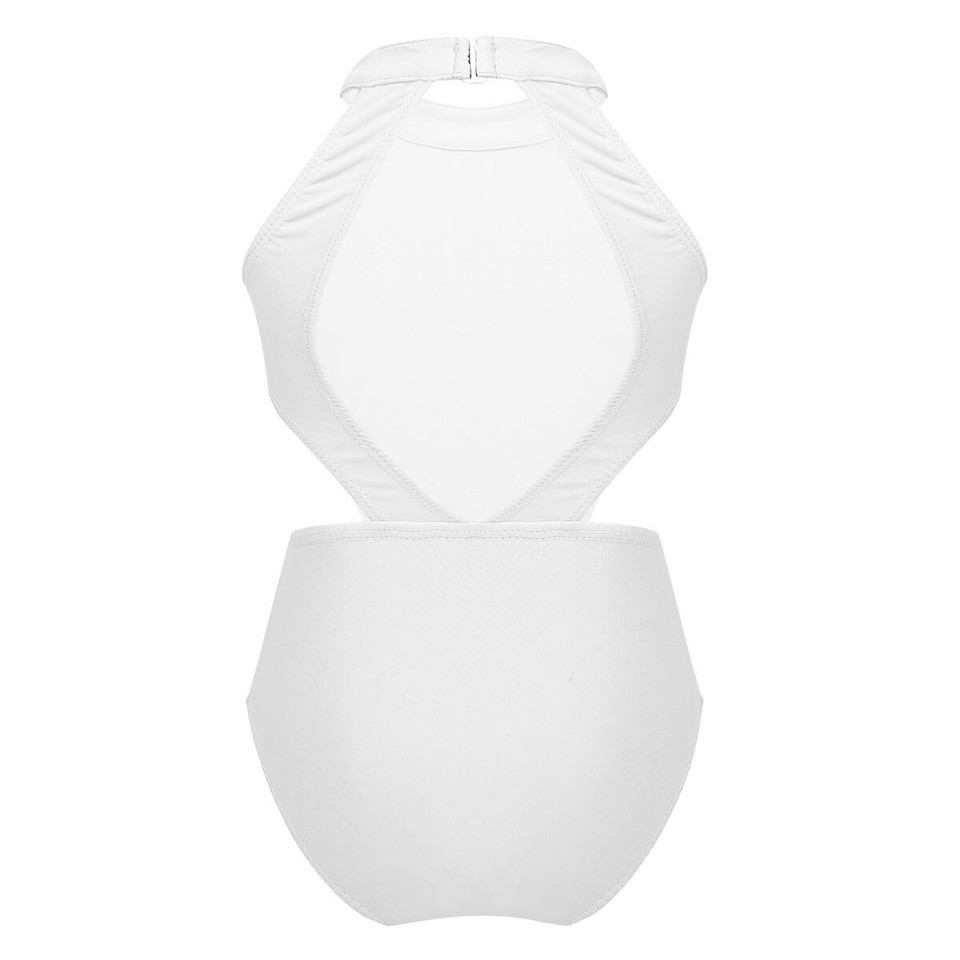 Girls Ballet Dance Leotards Gymnastic Unitards Halter Cutout Back ...