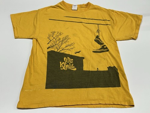 Rapper WIZ KHALIFA Tennis Shoes over Wires T-Shirt Yellow Size Large ...