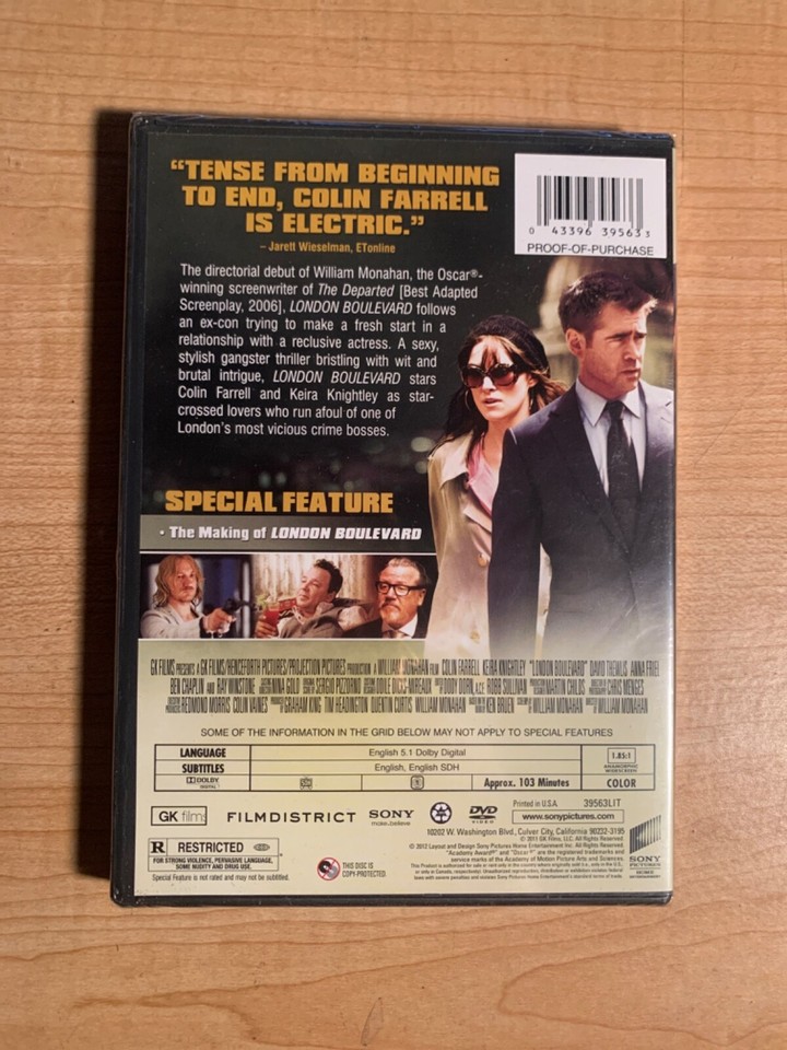 London Boulevard (DVD) w/Colin Farrell …..widescreen……...……..BRAND NEW ...