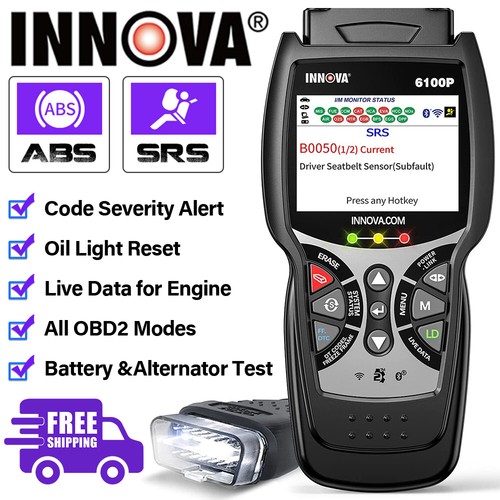 INNOVA 6100P OBD2 Scanner ABS SRS Transmission Car Code Reader ...