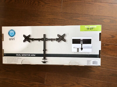 ONN Full-Motion Dual Monitor Arm Mount for 13-27 Screens - Swivel, Tilt ...