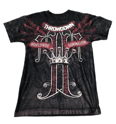 Affliction Throwdown World Domination Adult Graphic T-Shirt Black Large ...