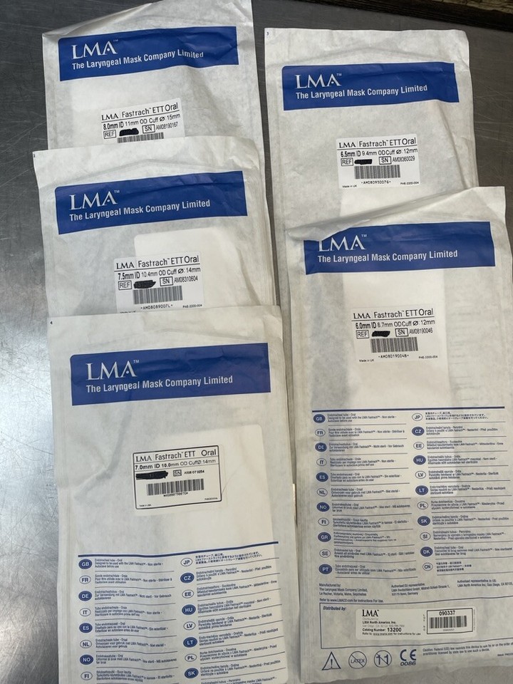 LMA Fastrach Laryngeal Mask MULTIPACK Emergency Airway Intubation Kit ...