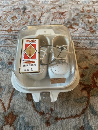Vintage Woolco Baby Crib Shoes White Size Large | eBay