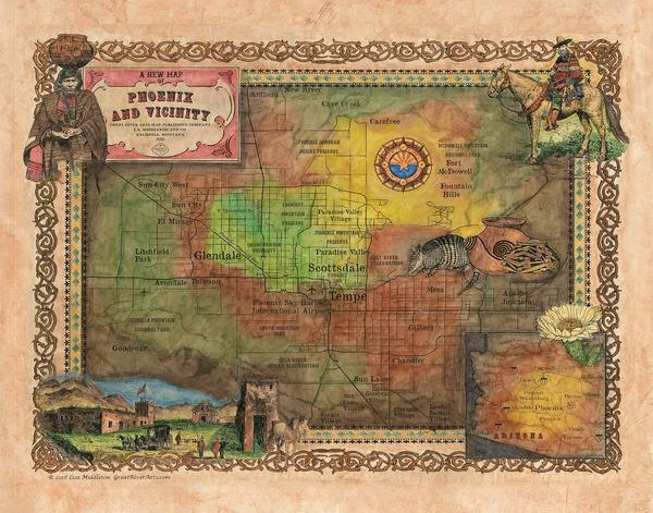 Phoenix Area Map Print