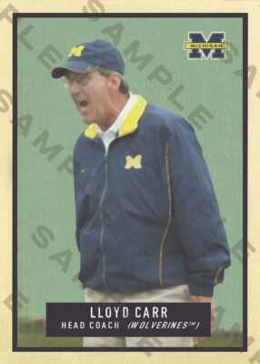 Lloyd Carr Custom Art Football Card 1951 Topps Magic Design Michigan | eBay