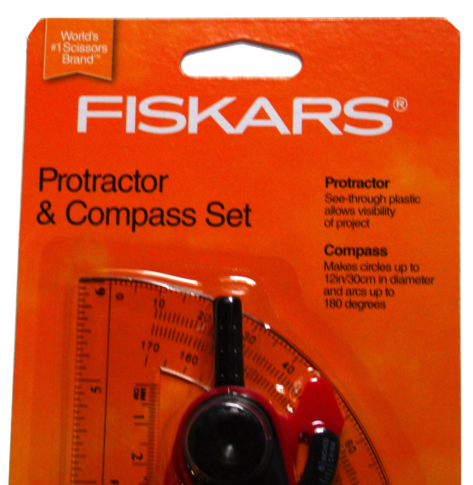 Fiskars Protractor Compass Set School Math Geometry Drawing Art 6"&12 ...