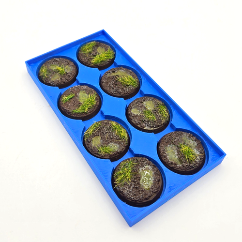 Set of 8 Swamp Land Custom Painted 25mm 32mm Bases DnD 28mm Warhammer ...