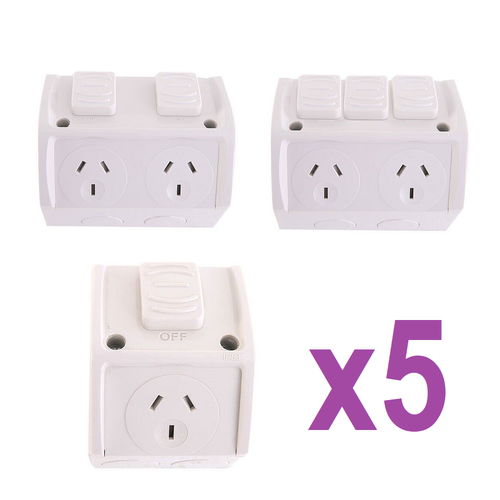 Weatherproof Power Point Socket Outlet GPO External Outdoor 10AMP 15AMP ...