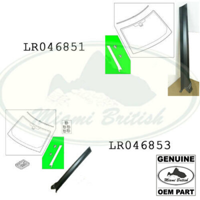 LAND ROVER FRONT RH + LH WINDSCREEN PILLAR FINISHER TRIM S BLACK SET ...