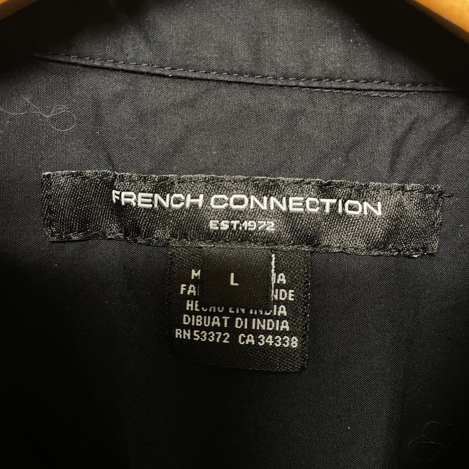 French Connection Women Sleeveless Shirt Dress Size Large Black B360 ...