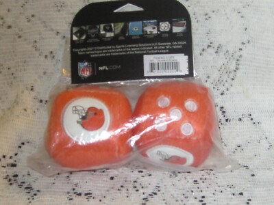 CLEVELAND BROWNS NFL ORANGE BLACK TEAM FUZZY DICE 2" NEW | eBay