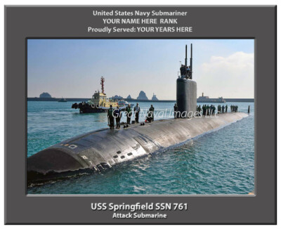 USS Springfield SSN 761 Personalized Canvas Submarine Photo Print Navy ...