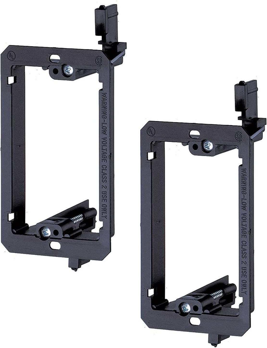 LV1-2PK Single Gang (1-Gang) Low Voltage Mounting Bracket - Black (Pack ...