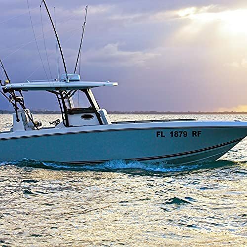 Boat Registration Decals Custom Numbers Letters Set of 2 3"x18" Jet Ski ...