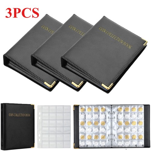 3PCS 480 Pocket World Coins Storage Book Capacity Folder Collection ...