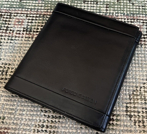 Vtg PORSCHE DESIGN W. Germany large WALLET black leather multi ...