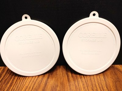 2 Corelle Storage Lids 418-PC Fits 18 Oz Soup Cereal Bowls White ...