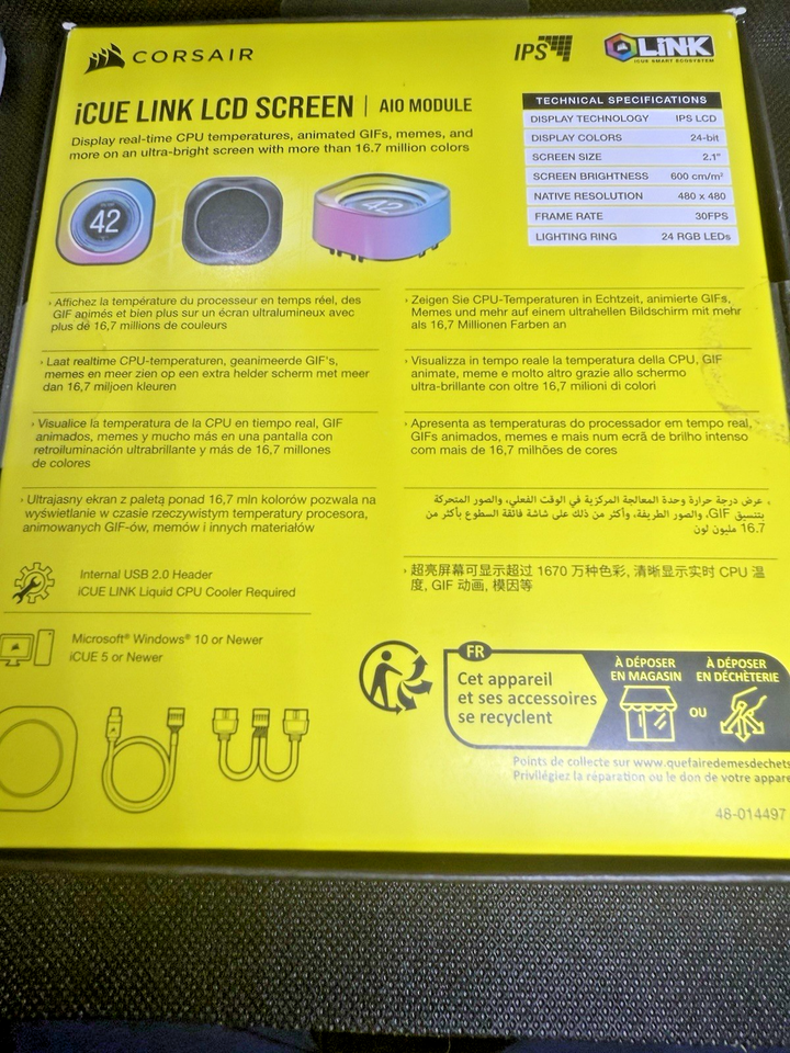 CORSAIR iCUE LINK AIO LCD Screen Module Model New in Box Unopened | eBay