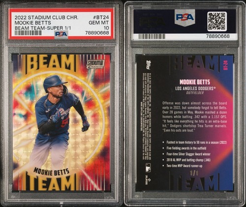 2022 Topps Stadium Club Chrome Mookie Betts Beam Team Superfractor 1/1 ...