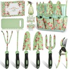 Gardening Tools, 10 Piece Heavy Duty Garden Tools Set with Handle ...