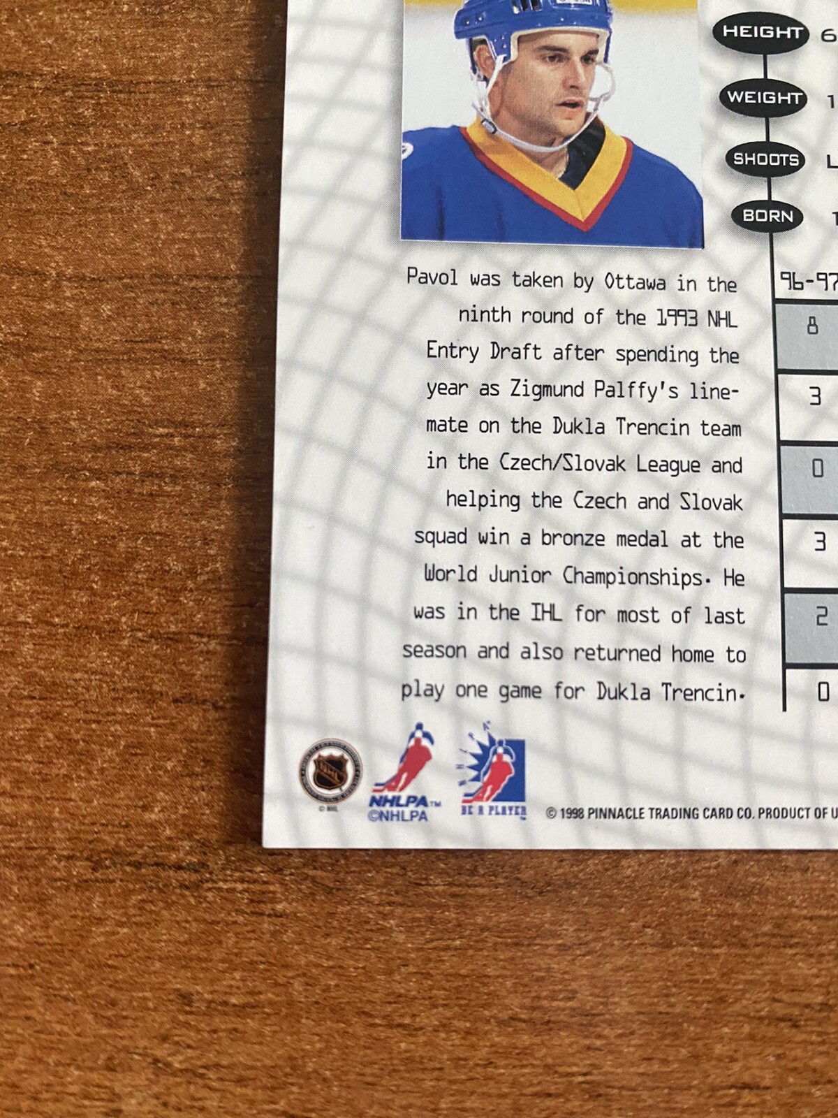 Pavol Demitra Signed Autograph 1997-98 Be A Player BAP #146 Card St ...